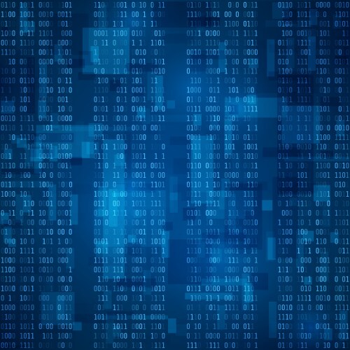 Abstract mystic binary code digits blue lines Vector Image