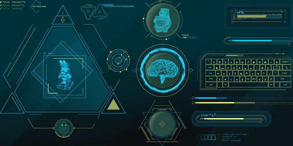 Hud futuristic loading bars sci fi user interface Vector Image