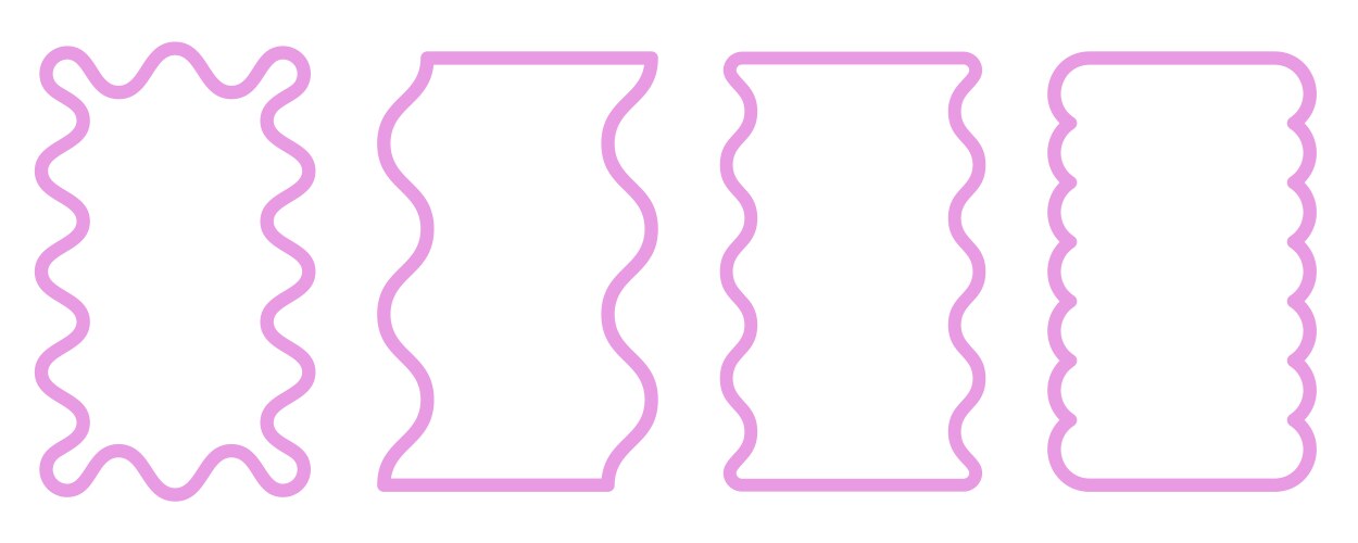 Retro frame with wavy border psychedelic Vector Image