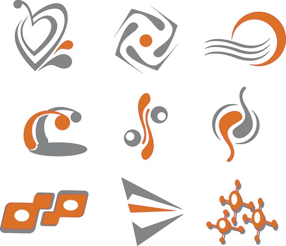 Set of abstract symbols Royalty Free Vector Image
