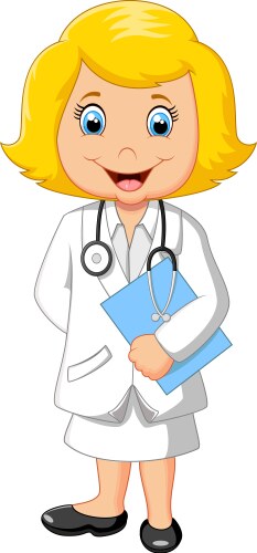 Cartoon doctor holding blank sign Royalty Free Vector Image