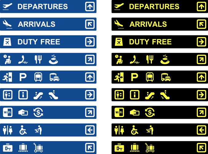 Departure and arrival sign at amsterdam airport Vector Image