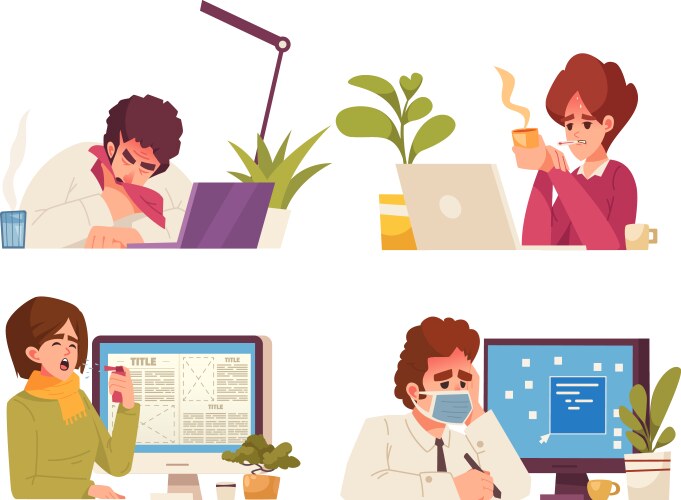 Flu cartoon concept Royalty Free Vector Image - VectorStock