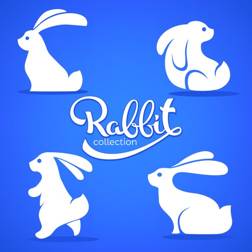 Large rabbit collection Royalty Free Vector Image