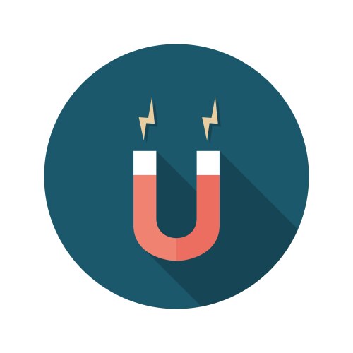 Magnet logo icon electromagnetic fieldd Royalty Free Vector