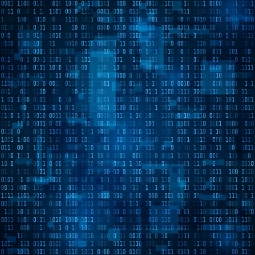 Abstract mystic binary code digits blue lines Vector Image