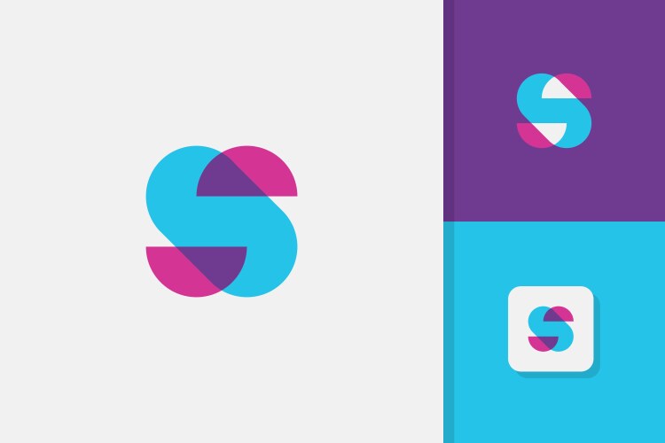 Abstract square floor letter s logo Royalty Free Vector