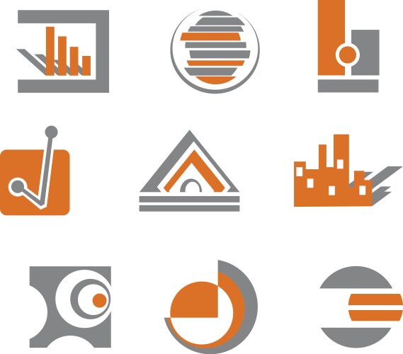 Set of abstract symbols Royalty Free Vector Image