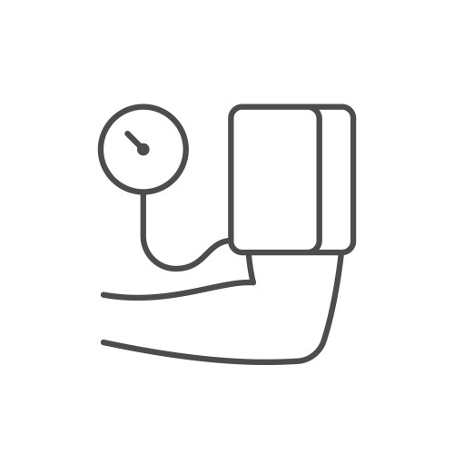 Sphygmomanometer icon set pressure blood Vector Image