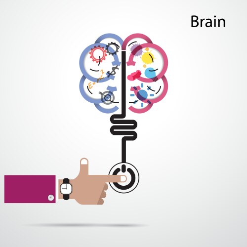 Creative brain concept icon Royalty Free Vector Image
