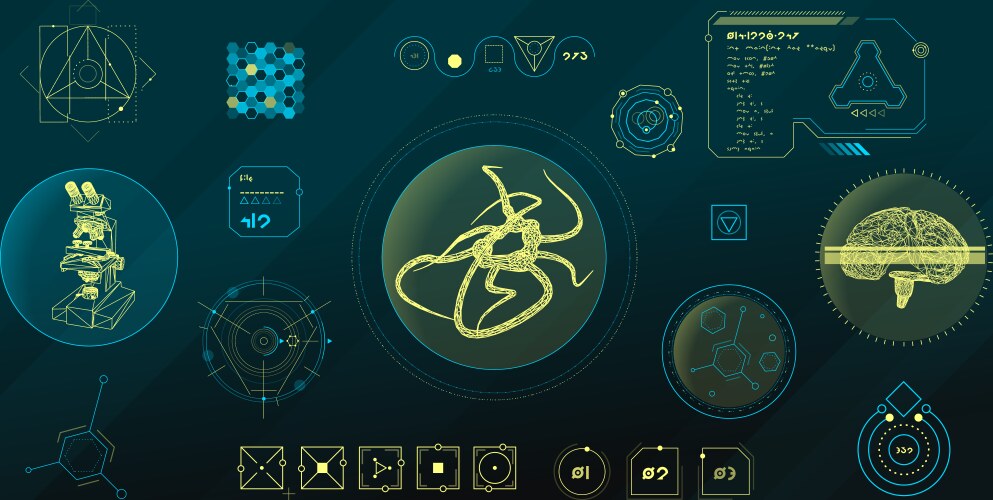 Hud interface elements sci-fi futuristic Vector Image