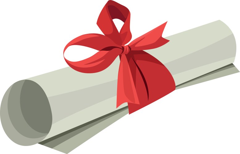 Graduation diploma roll Royalty Free Vector Image