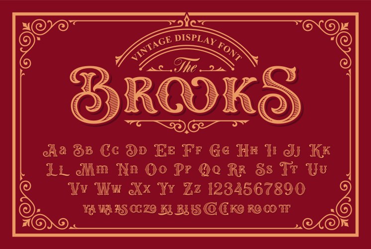 Vintage decorative font Royalty Free Vector Image