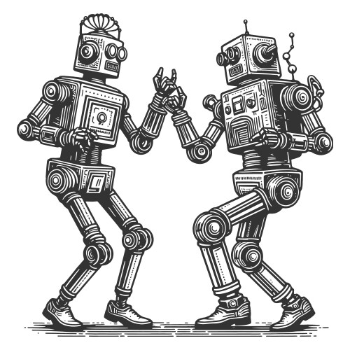 Drawing robot Royalty Free Vector Image - VectorStock