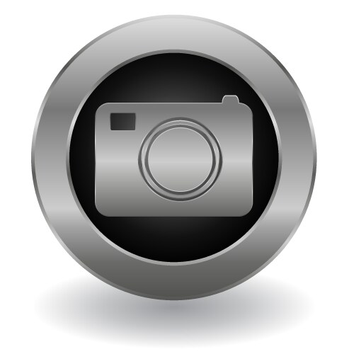 Metallic video camera button Royalty Free Vector Image