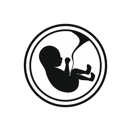 Fetus baby in womb icon cartoon Royalty Free Vector Image