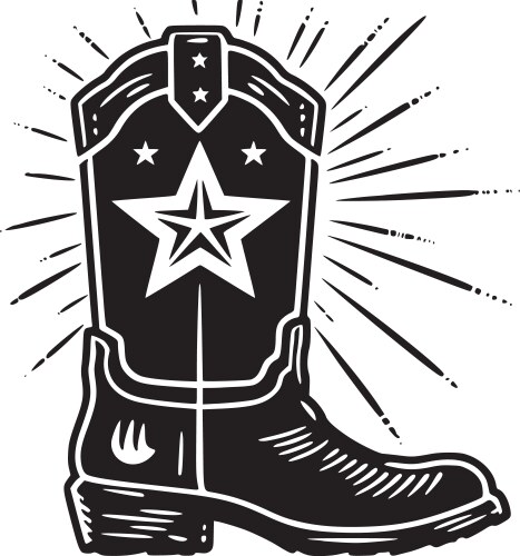 Cowboy boot - minimalist and simple silhouette Vector Image