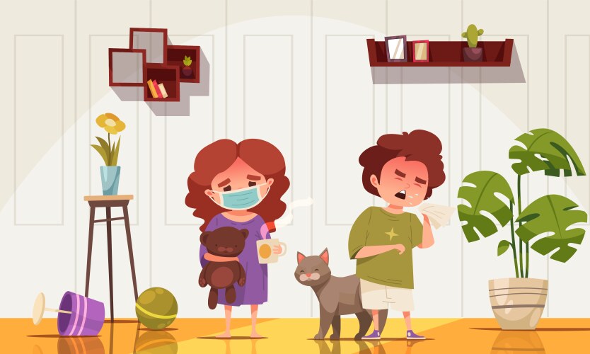 Flu cartoon concept Royalty Free Vector Image - VectorStock