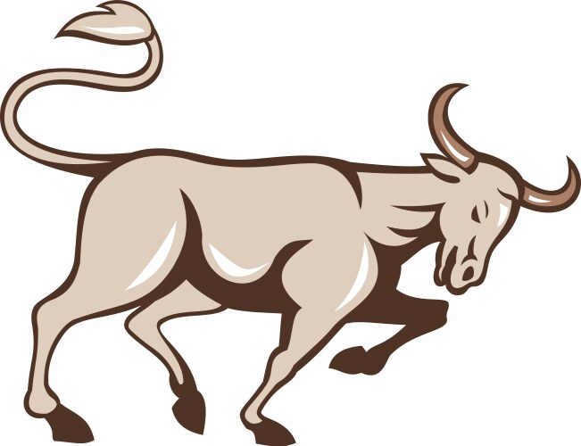 Angry charging rhino Royalty Free Vector Image