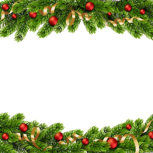 Christmas border set with garland Royalty Free Vector Image
