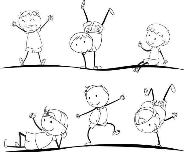 Kids Dance Clipart Black And White Kids Dancing Black And White Vector
