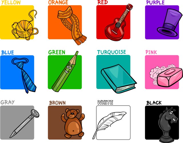 Learn primary colors color sorting activity Vector Image