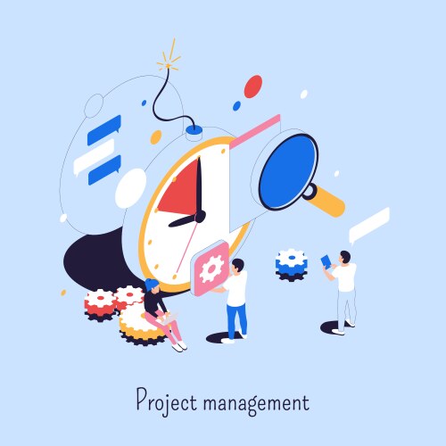 Flat design concept project management Royalty Free Vector