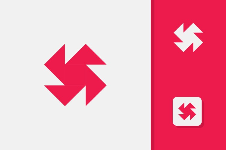 Triangular letter s logo design template Vector Image