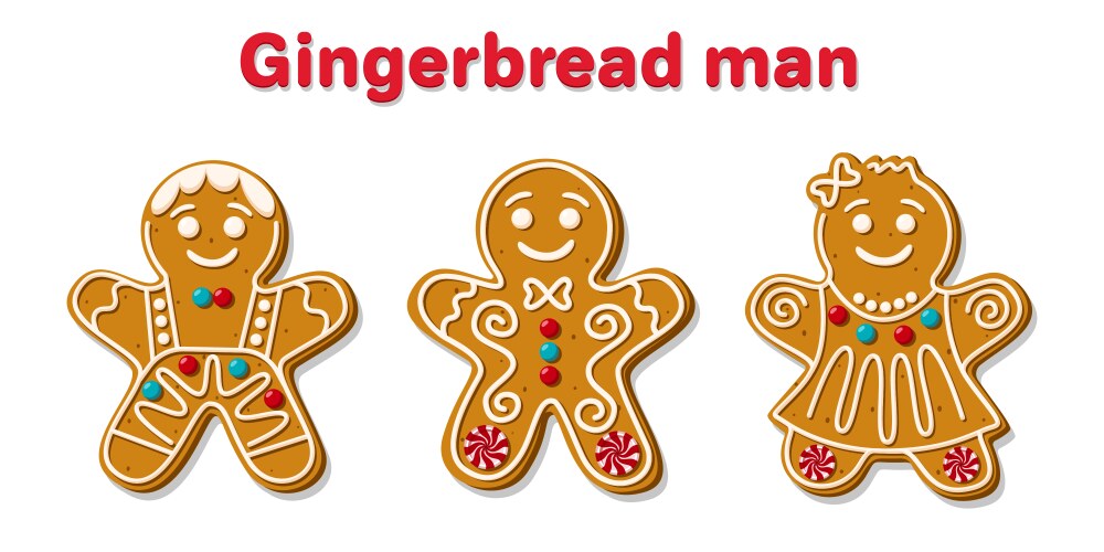 Christmas cookies in shape a gingerbread Vector Image