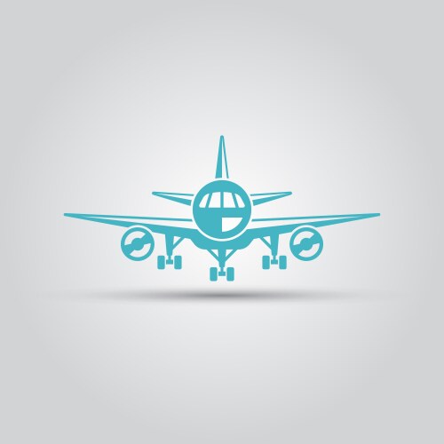 Airplane front view isolated on white Royalty Free Vector
