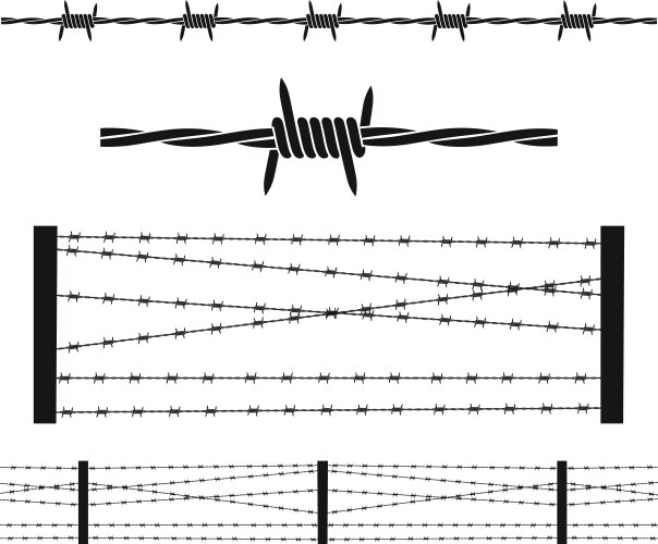 Barbed wire seamless 3d and engraving styles Vector Image