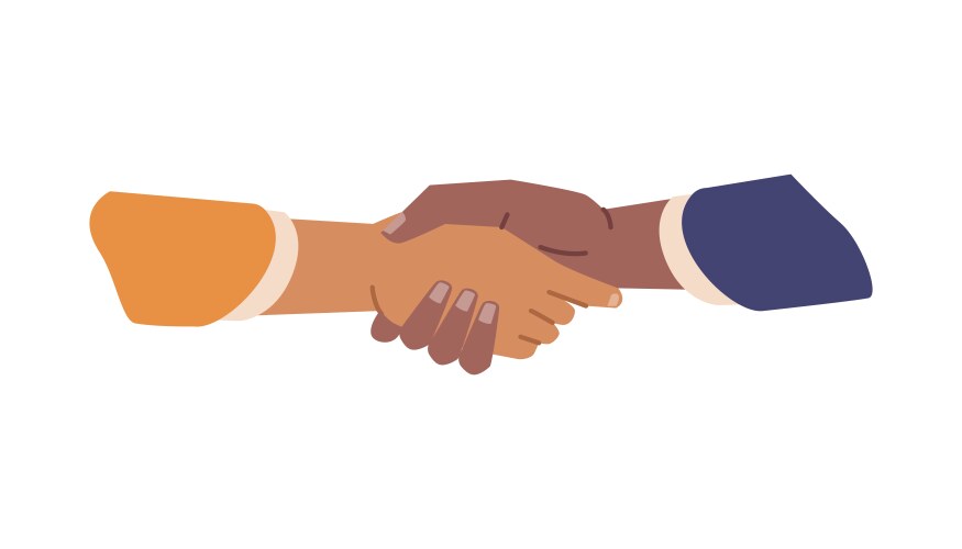 Shaking hands between cultural communities Vector Image