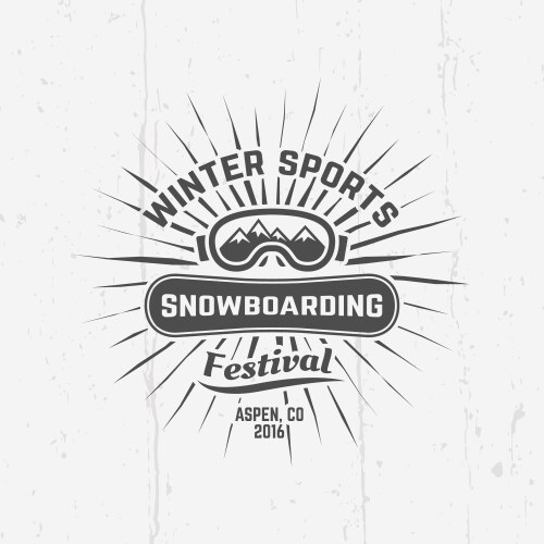 Snowboarding winter extreme sport emblem Vector Image