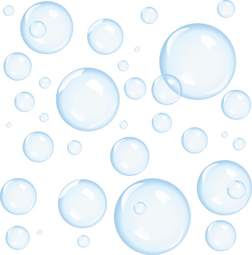Water bubbles seamless background in cartoon style