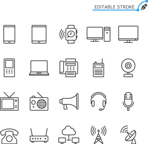 Communication icons grey Royalty Free Vector Image