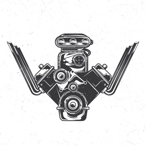 Turbo engine with wings Royalty Free Vector Image