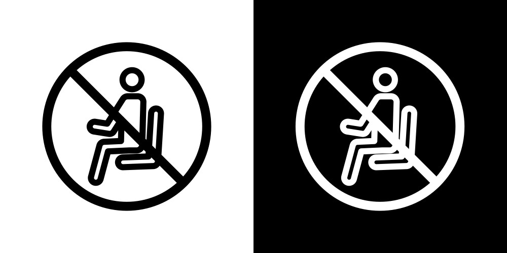 No sitting sign icon set ban Royalty Free Vector Image