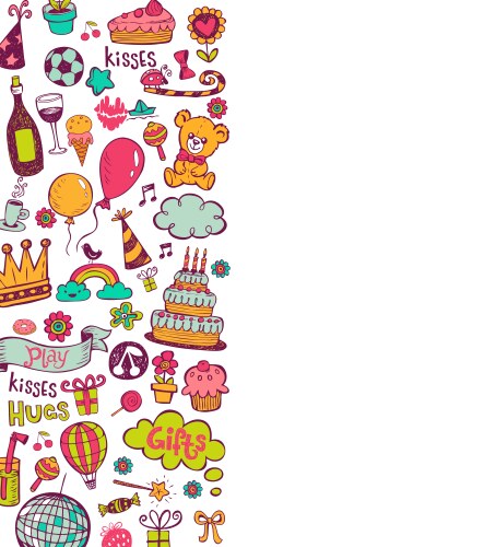 Birthday doodle frame Royalty Free Vector Image