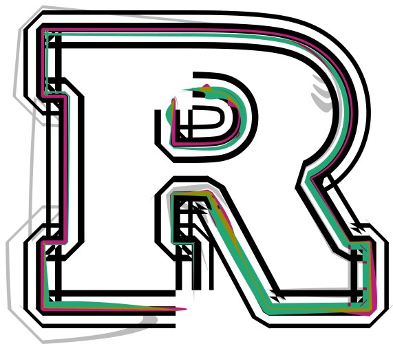 Font letter r Royalty Free Vector Image - VectorStock