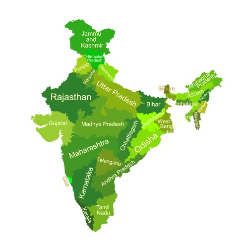 Blank India Map State Vector Images (over 270)