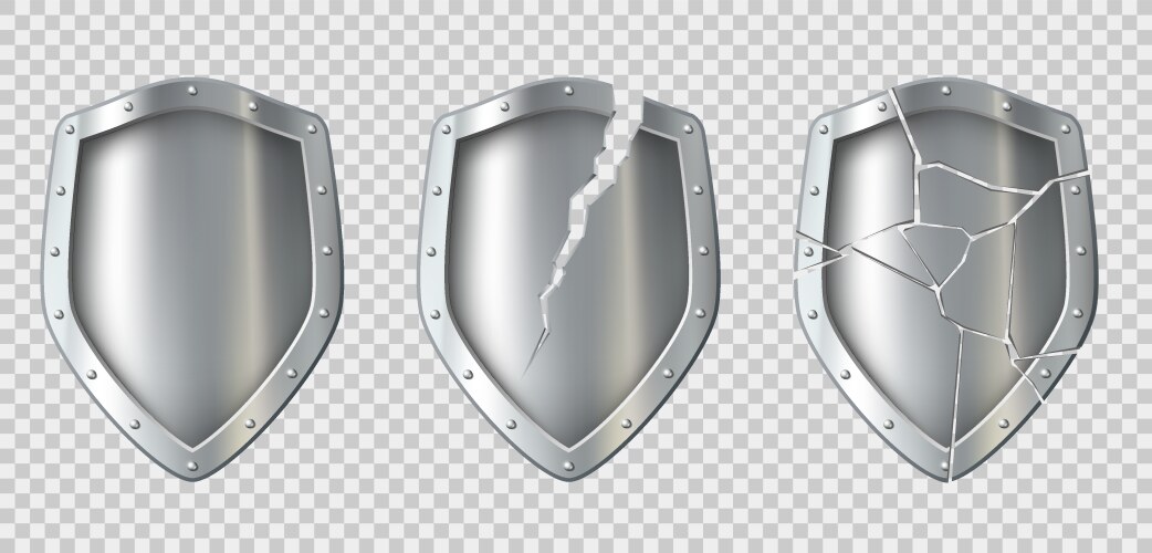 Metal shield Royalty Free Vector Image - VectorStock