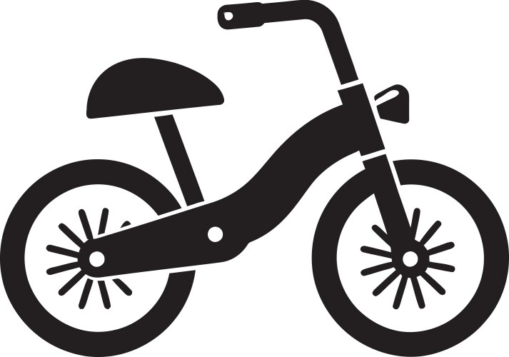 Bold black tricycle renderoutlined three wheeler Vector Image