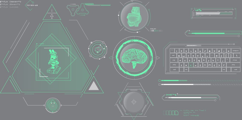 Data elements for sci-fi interface Royalty Free Vector Image