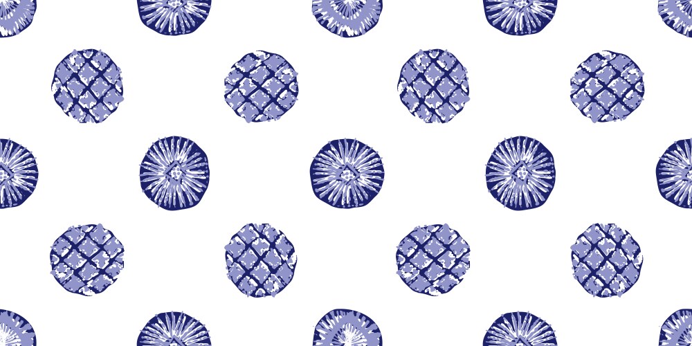 Indigo blue japanese dot block print effect border