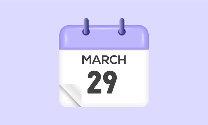 March 25 - calendar and time planner daily Vector Image