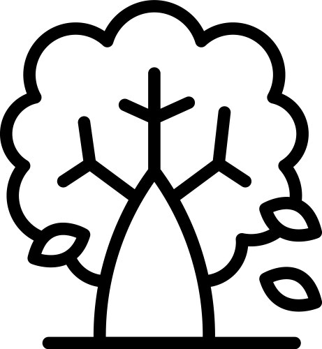 Simple tree icon line art Royalty Free Vector Image