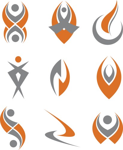 Set of abstract symbols Royalty Free Vector Image