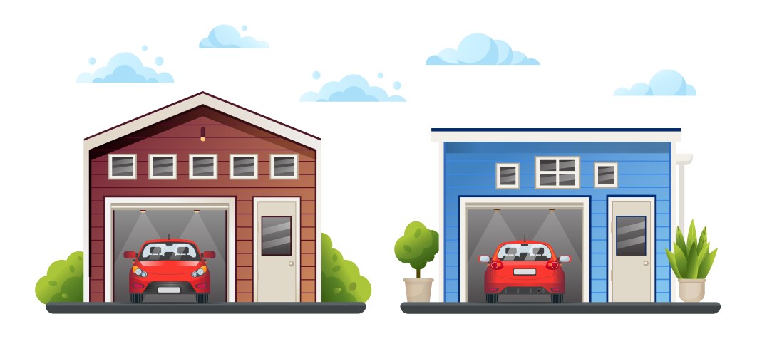 A garage Royalty Free Vector Image - VectorStock
