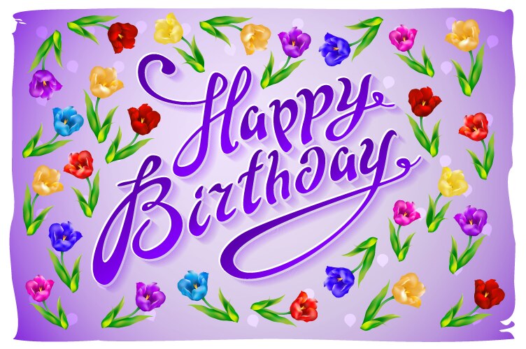 Happy birthday violet Vector Images & Graphics for Commercial Use ...