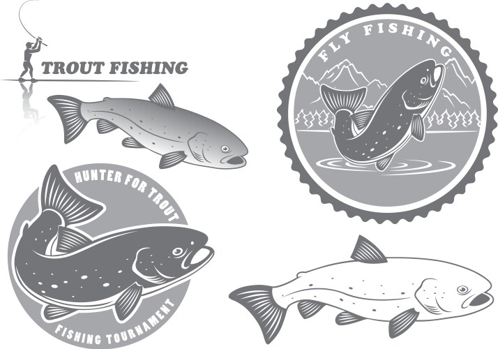Trout fishing icon Royalty Free Vector Image - VectorStock